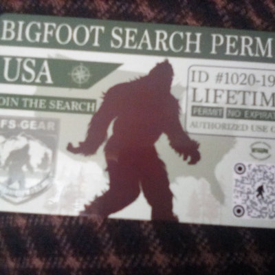 Bigfoot Search Permit 2x3.5 Wallet-sized Metal Card - Etsy