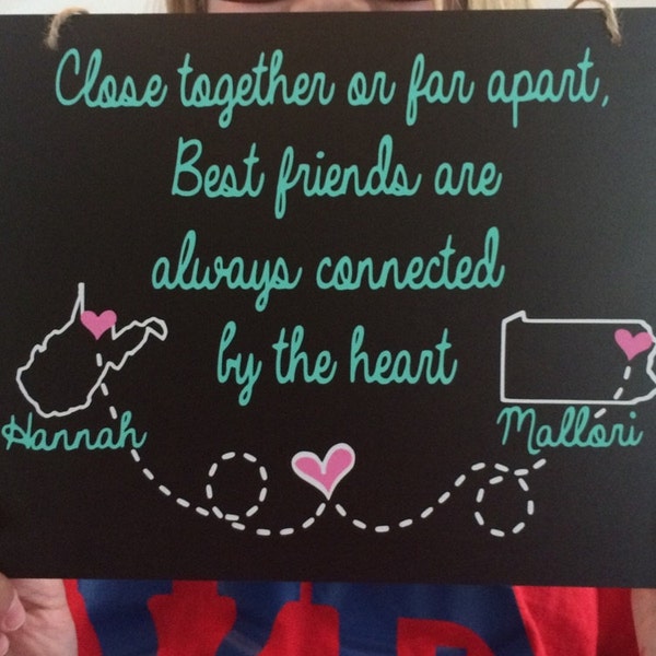 Long Distance Best Friend Gift, Long Distance Relationship Sign ...