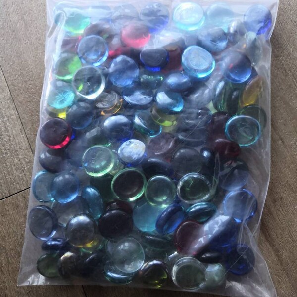 500g Glass Nuggets Transparent Glass Pebbles Decoration Glass Beads ...