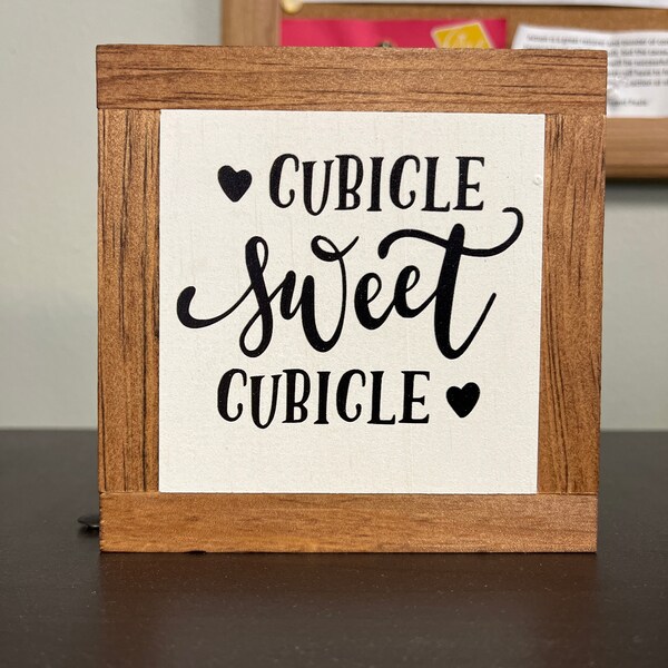 Cubicle Sweet Cubicle Sign, Office Desk Decor, Funny Office Space Sign ...