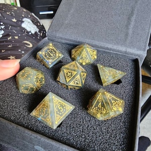 Full Opal Set Dungeons and Dragon Raised Dice, RPG Game Electroplated ...