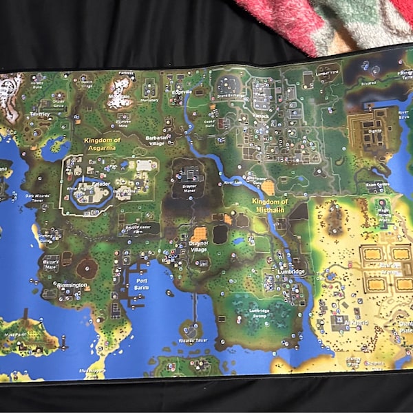 Custom Osrs Plush Blanket, Runescape World Map Soft Cozy Blanket, Gift ...