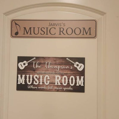 Music Room Sign, Music Note Decor, Gift for Musician, Singer Name Sign ...