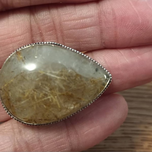 Precious Rutilated Quartz Pendant, Yellow Gemstone Pendant, Pendant ...