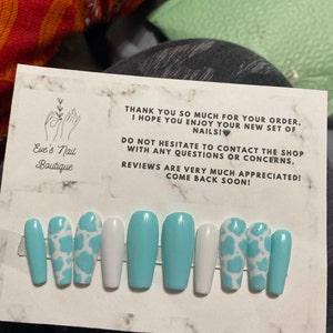 Blue Gradient Ombré Press-on Nails / Matte Nails | Etsy