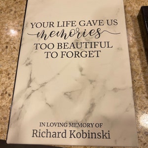 Personalized Memorial Journal Your Life Gave Us Memories Sympathy ...