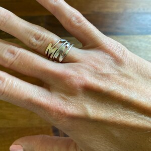 Sideway Initial Ring Sterling Silver Ring Stacking Ring - Etsy Canada