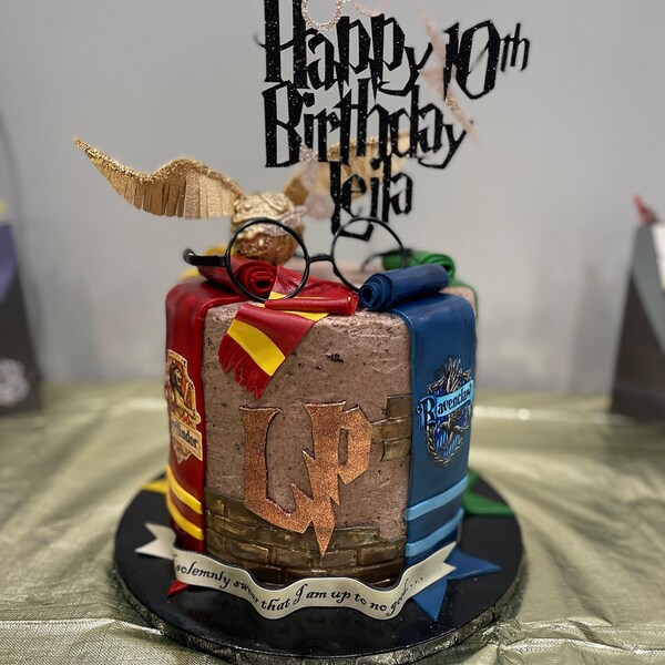 Wizard Theme Birthday Cake Topper, Happee Birthdae Cake Topper ...