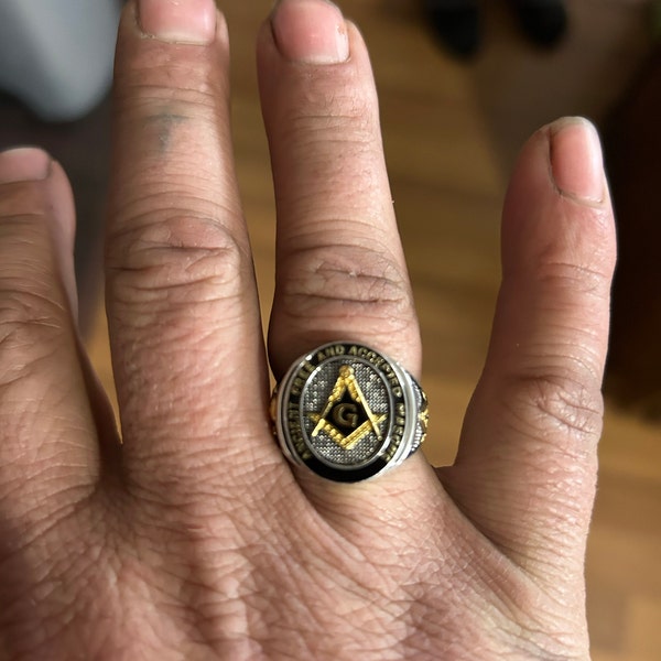 Masonic Ring Silver Master Mason AF & AM Ancient Free and Accepted ...