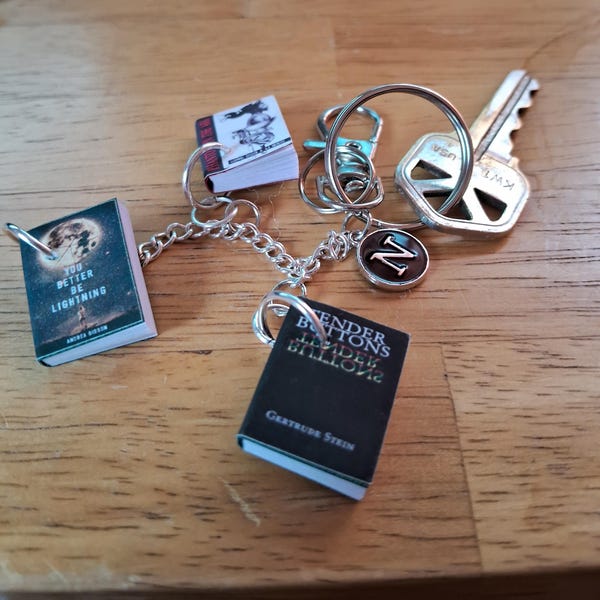 Mini Book Keychain | Unique Customizable Handmade Book Charm for Book ...