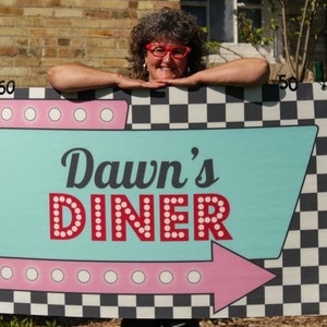 1950s Diner Party Sign 50s Birthday Party Poster Printable Sock Hop Party Backdrop Retro Diner ...