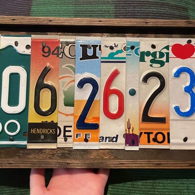 Custom Rustic Empty Wood License Plate Display Frame With Key Hooks ...