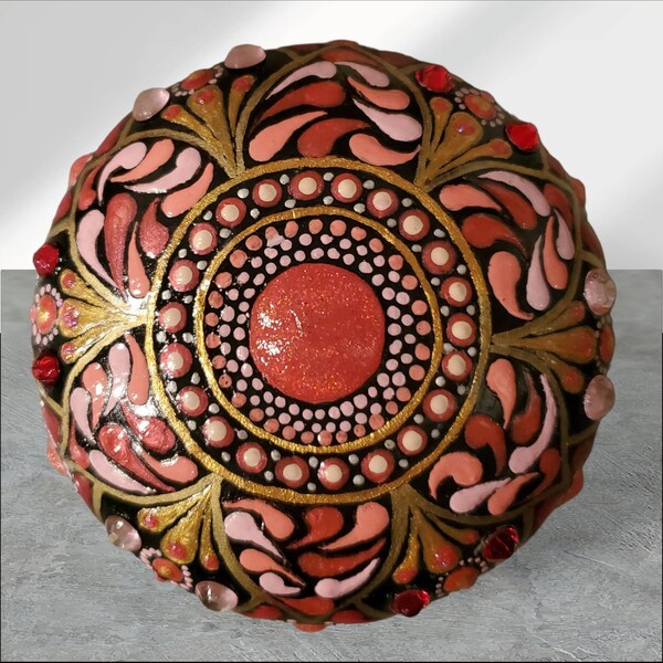 Mandala Dot Art Stone | Dot Mandala Home Decoration - Etsy