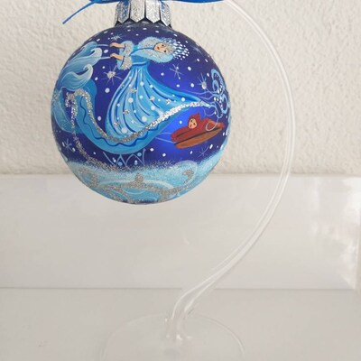 The Snow Queen Christmas Ornament Hand Painted, Custom Glass Holiday ...