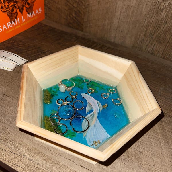 Square Resin Mirrors “framed Water” With Koi Fish - Etsy
