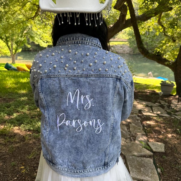 Embroidered Bride Denim Jacket, Bride Jean Jacket, Future Mrs Jacket ...