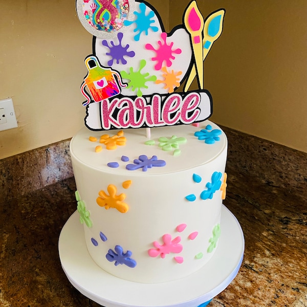 Personalized Paint Party Cake Topper: Art Birthday Decor - Etsy