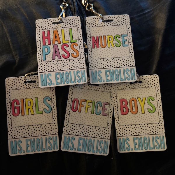 Composition Book Theme Classroom Hall Passes for Teachers, Personalized ...