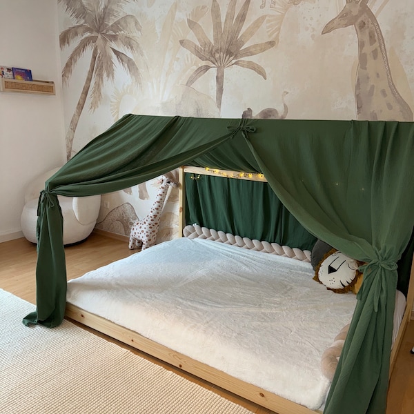 Floor Bed Canopy, Montessori Canopy, Boho Bed Canopy, Toddler Bed ...