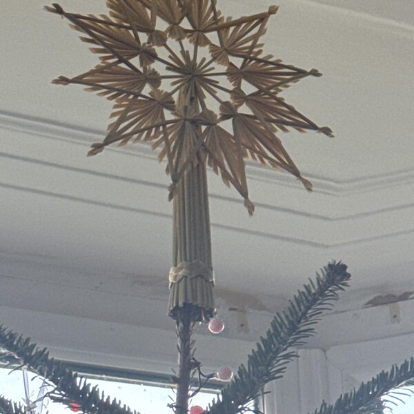Tree Topper for Christmas.straw Stars.scandinavian Ornament.festive ...