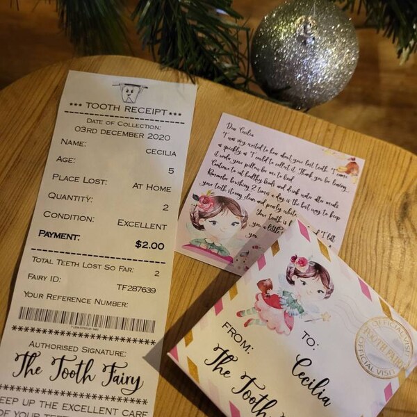 Editable Tooth Fairy Kit Letter Pouch Receipt Tooth Guide and Envelope ...