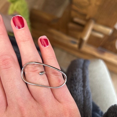 Melted Drip Silver Ring, Liquid Metal Dripping Ring for Women ...