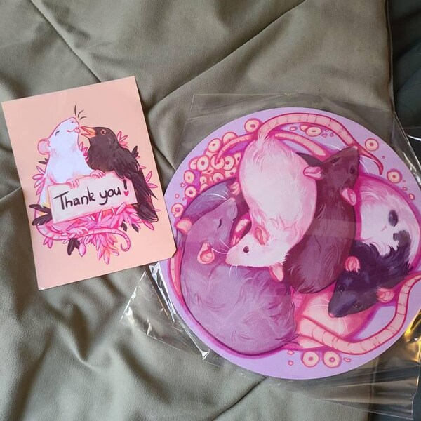 Mouse Pad - Rat Cuddle Puddle - Computer Mat - Desktop Mousepad - Desk ...