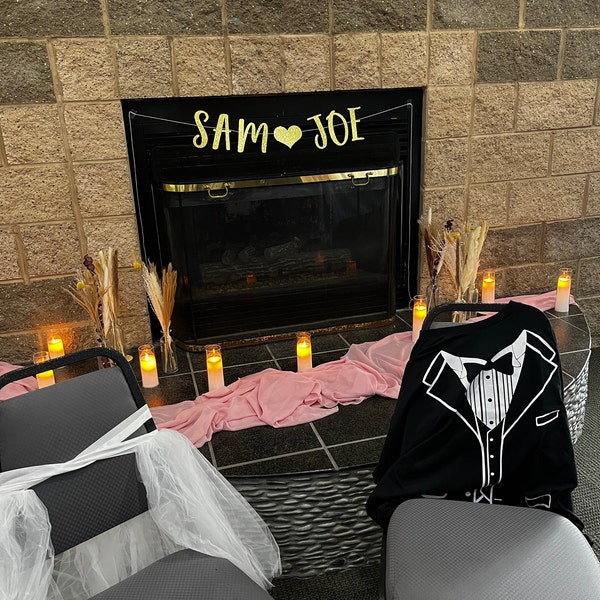 Bridal Shower Decoration, Wedding Banner, Couples Name Banner, Wedding ...