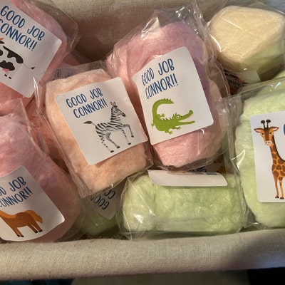 100 Cotton Candy Favors With Custom Label - Etsy