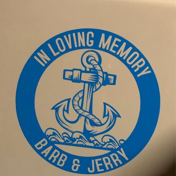 In Memory Semi Anchor Vinyl Decal Sticker - Personalize With Name and ...
