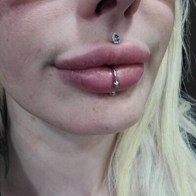 16g Teardrop Medusa Ring Lippy Loop Labret Surgical Steel Lip Ring ...