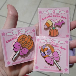 Halloween Enamel Pins Spooky Candy Pin Set Lollipops and Mini Pin Set ...
