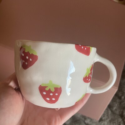 Teddy Bear Mug With Ribbon Bow Handmade Ceramic Mug 300 Ml Handmade ...