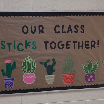 Cactus Themed Bulletin Board, Classroom Decor, Bulletin Boards, Pre ...