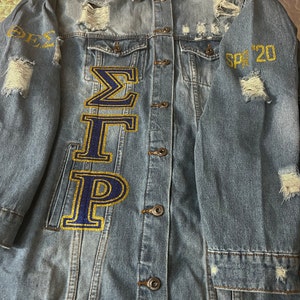 Greek Customized Longline Denim Jacket - Etsy