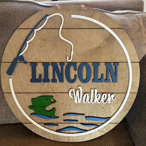 Fishing Baby Hospital Announcement, Fishing Baby Name Sign - Etsy