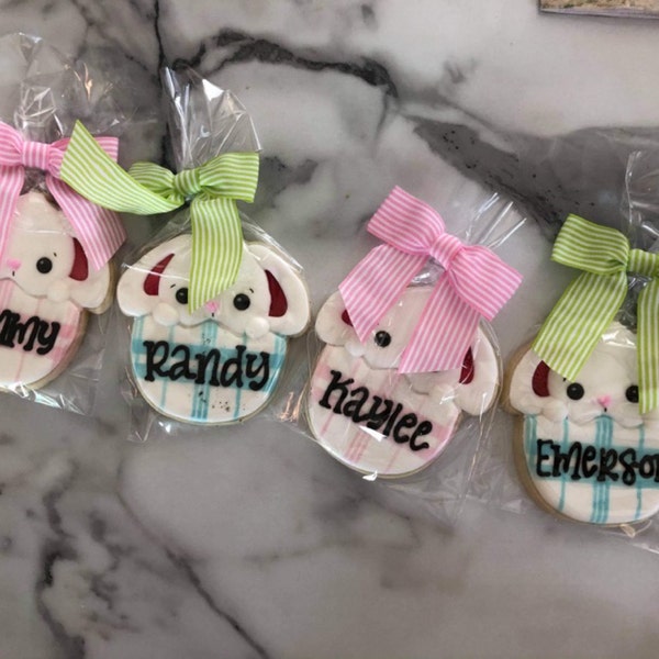 Two Personalized Bunny Cookies L Custom Easter Cookie Gift | Easter ...