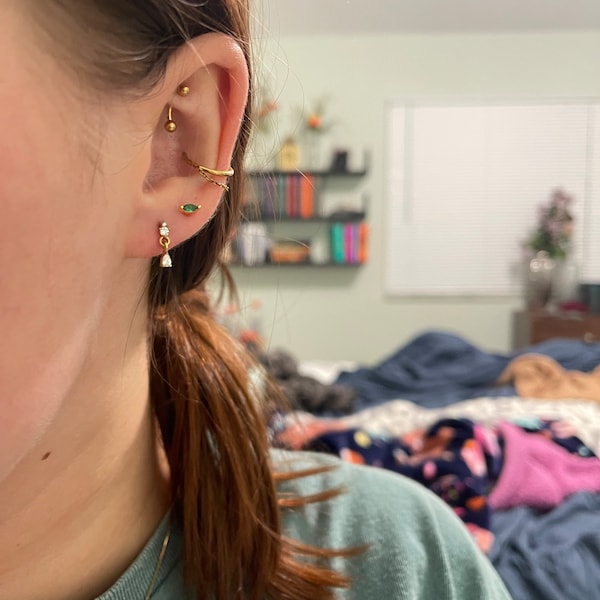 ASTM F136 Hoop With Chain Conch Hoop, Conch Earring, Conch Clicker ...