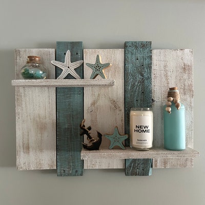 Beach Tray Decor summer Decor Starfish Beach Block Sign sand Dollar ...