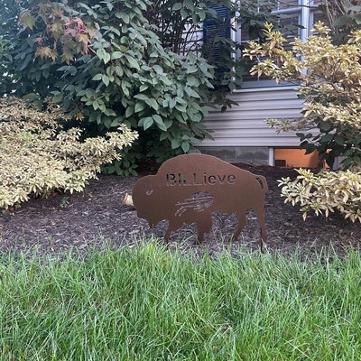 Personalized House Number Buffalo Lawn Sign / Steel Buffalo Garden ...