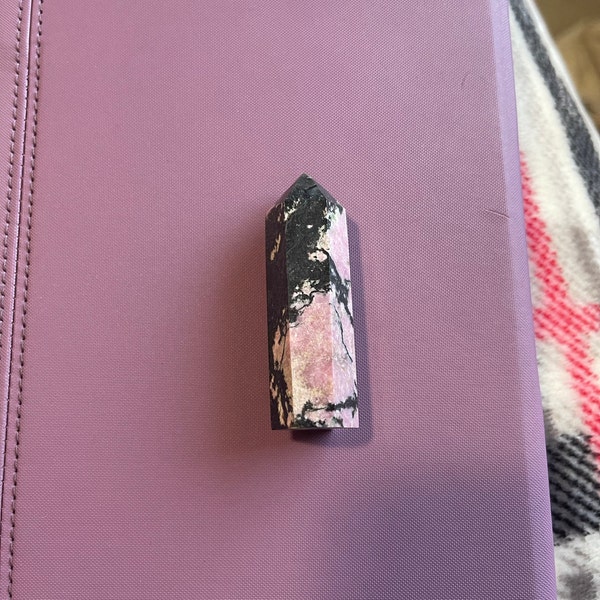 Rhodonite Crystal Point, Rhodonite Crystal Tower, Crystal Obelisk - Etsy