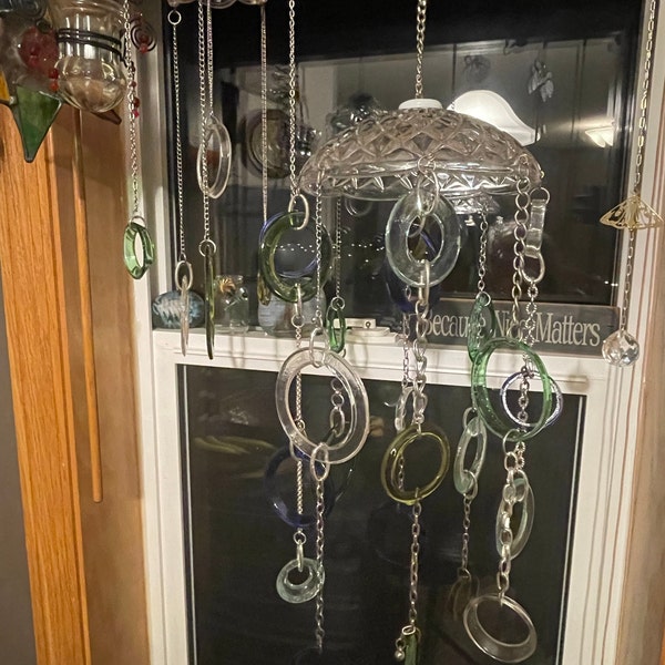 50 Piece ROUND GLASS RINGS #1 Recycled Bottles Yard Art Diy Projects ...