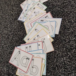Alphabet Tracing Wipeable Flash Cards Practice Writing Children Kids ...