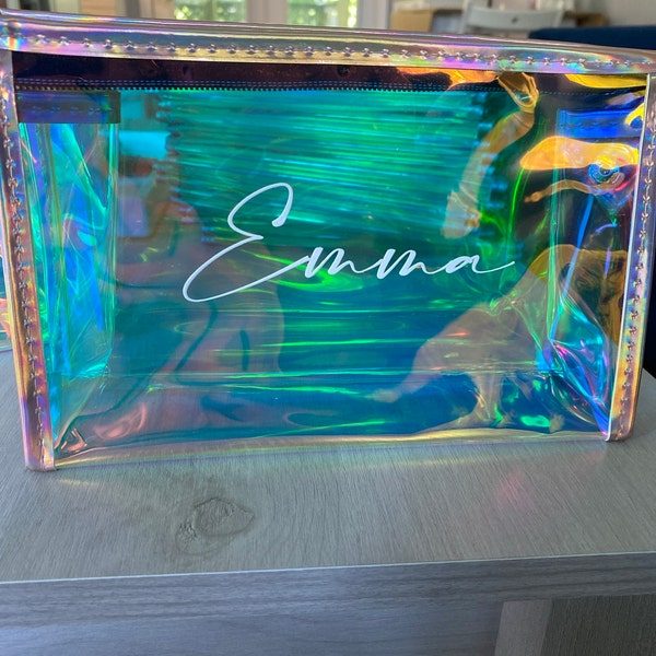 Personalized Makeup Bag, Clear Makeup Bag, Clear Cosmetic Bag ...