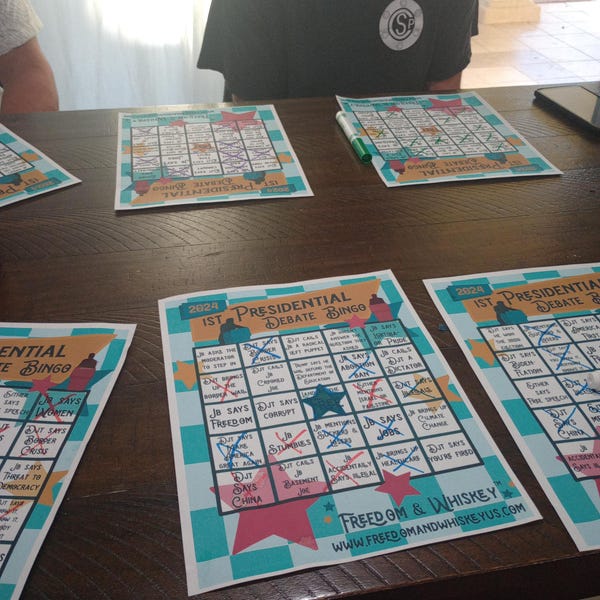 2024 Presidential Debate Bingo Card, 2nd US President Debate Card, 6 ...