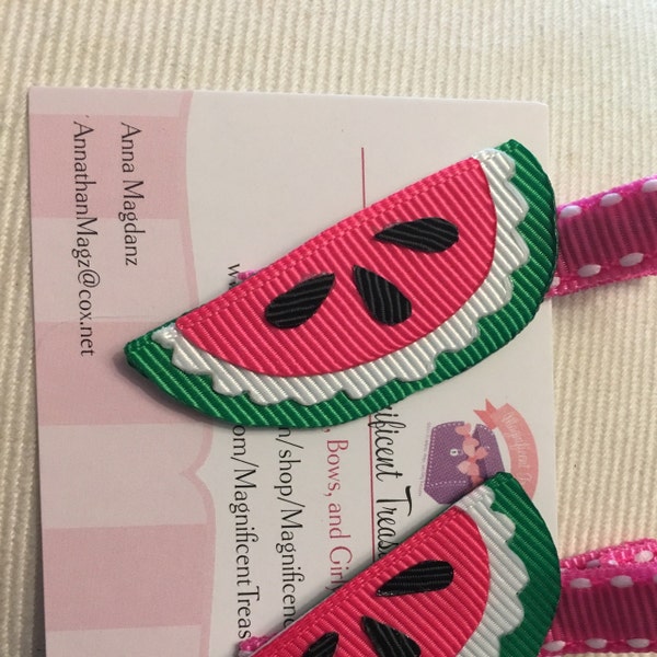 Watermelon Hair Clip - Red Watermelon Hair Bow - Watermelon Pin ...