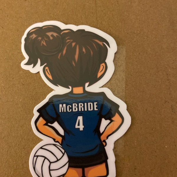 Personalized Volleyball Stickers, Custom Decals, Girls Volleyball, Team ...