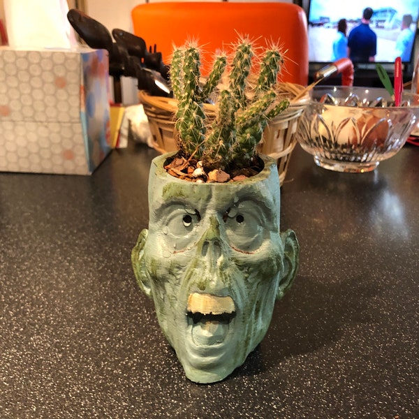 Zombie Planter, 3D Printed, for Succulents, Cacti or Stationary Desk ...