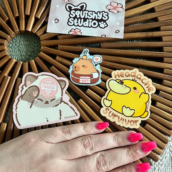 Hapy Capy Capybara Sticker | Cute Capybara With Tangerine Stickers ...