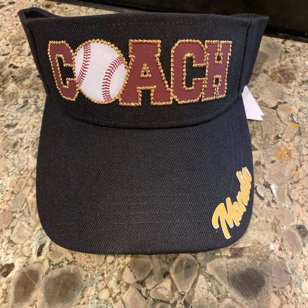 Softball Coach Sun Visor, Rhinestone Softball Sun Visor for Coach ...